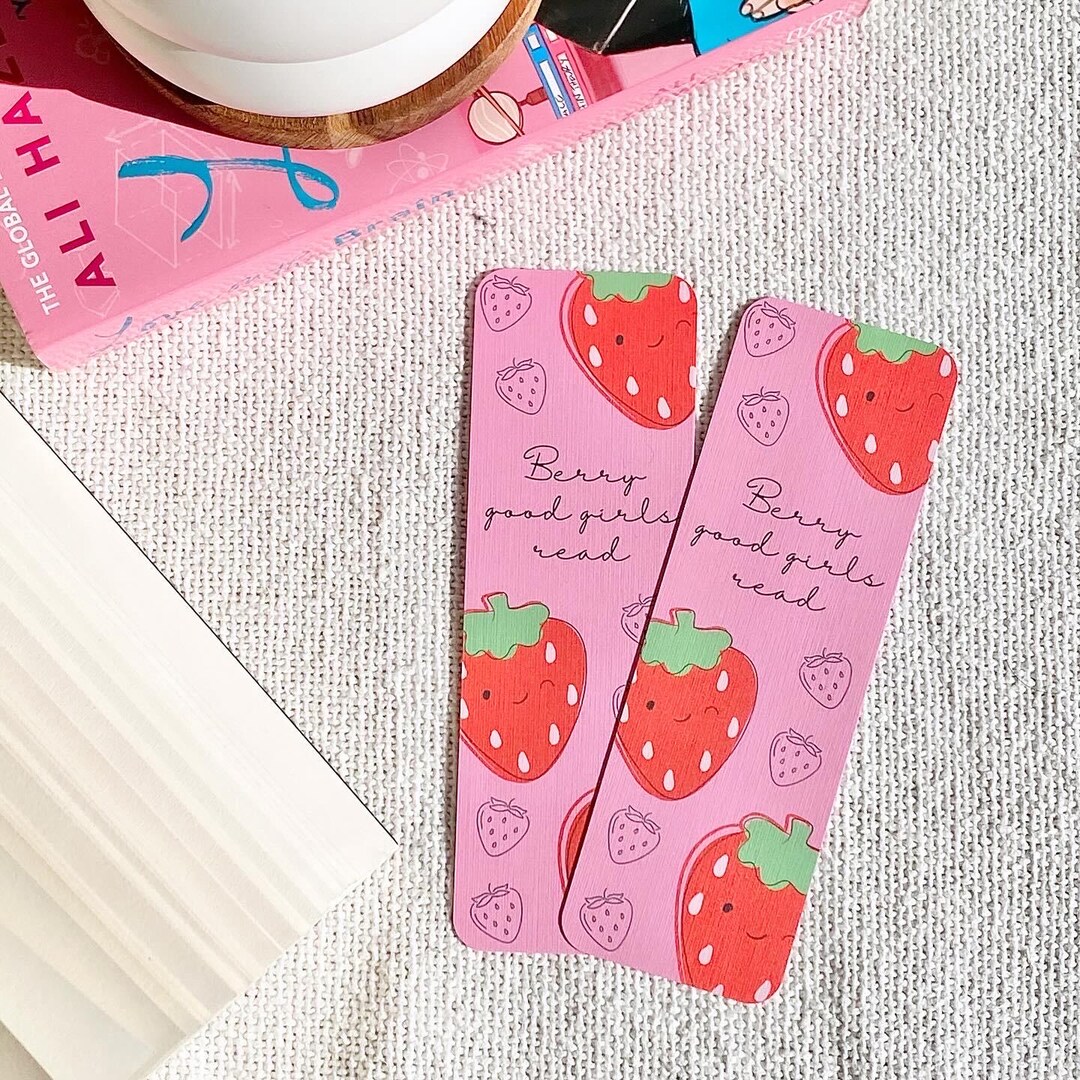 Strawberry Bookmark; Cute Bookmark; Pretty Bookmark; Reader Gift; Gifts ...