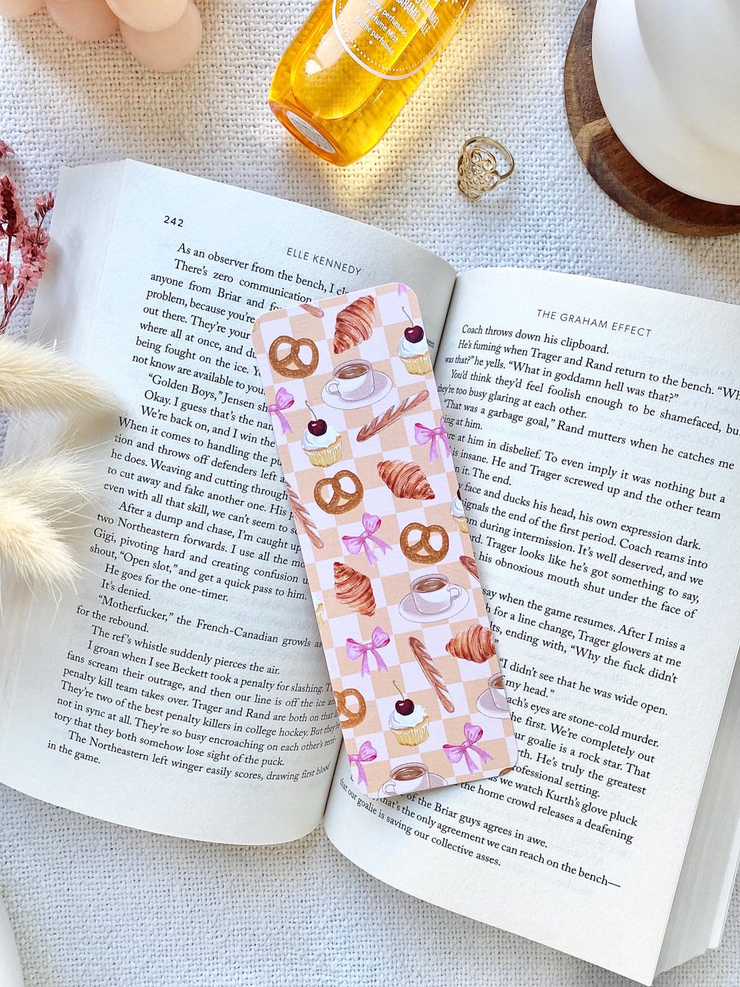 Bows & Baked Treats Bookmark; Pastries; Croissant; Coquette; Cute ...