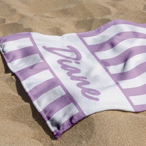 Striped Personalized Beach Towel, Oversized Custom Monogram Pool Towel ...