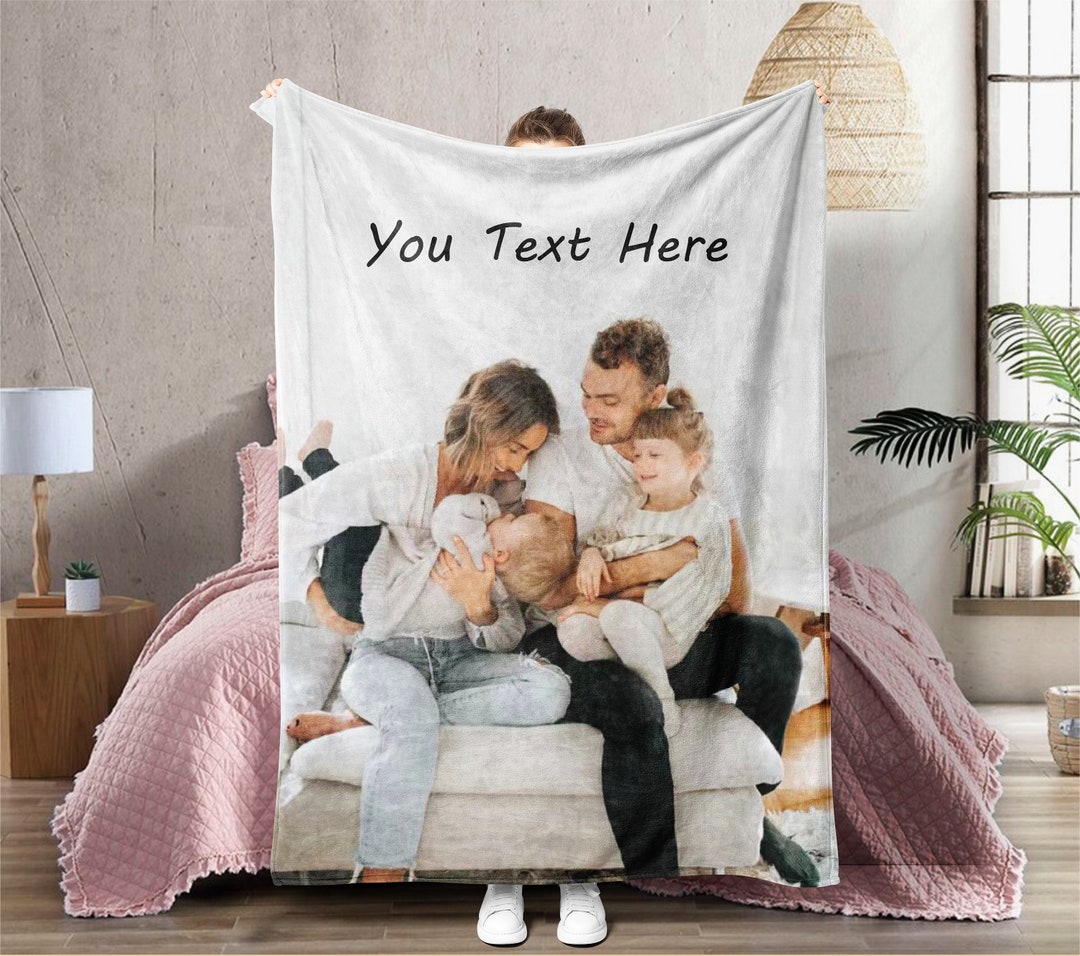 Customizable Photo Blanket Collage, Personalized Gift for Family ...