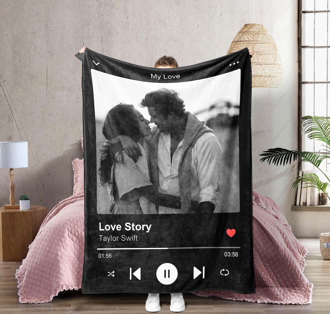 Custom Spotify Photo Blanket, Personalized Music Blanket With Your Song ...