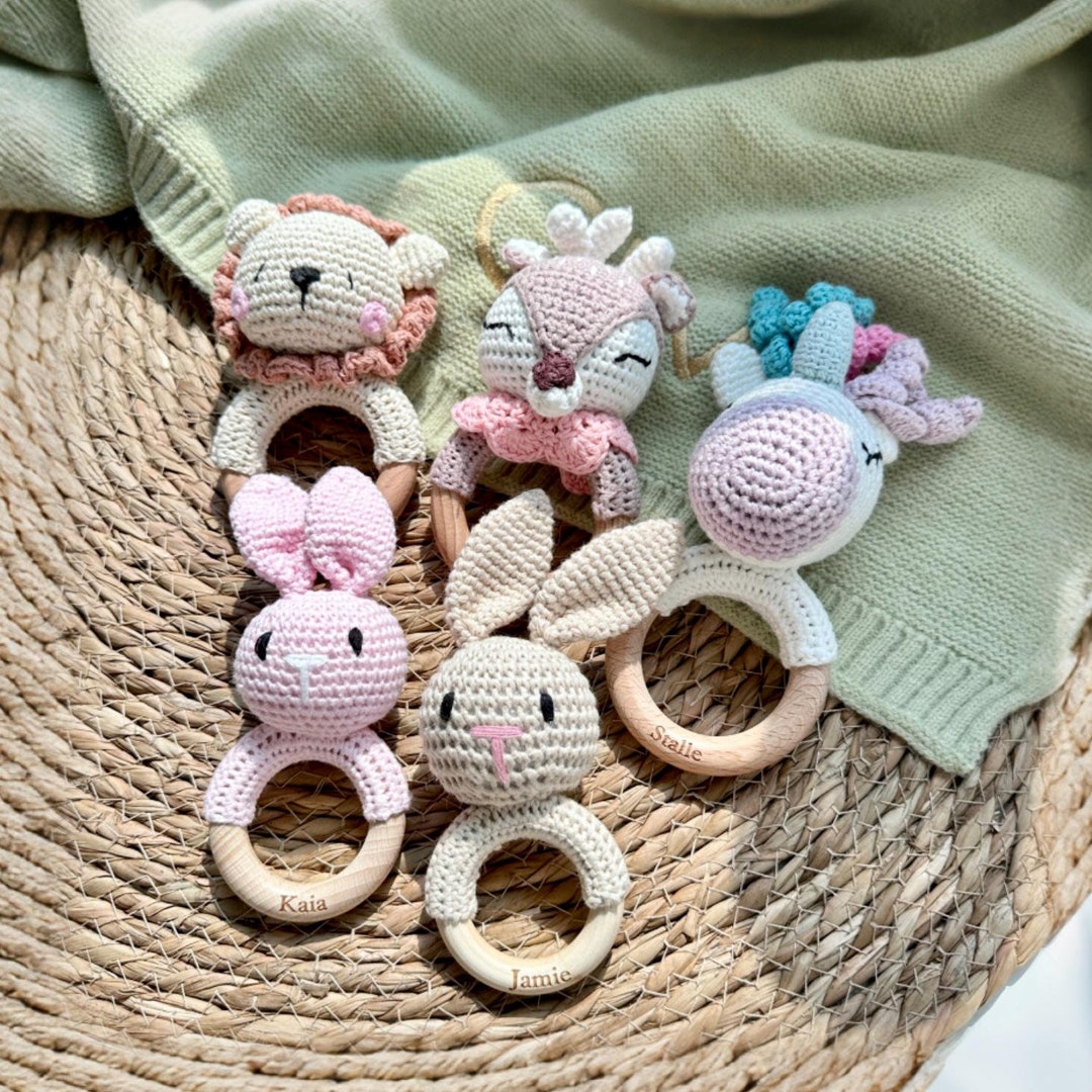 Personalized Baby Rattle,custom Animal Crochet Baby Rattle,toy Rattle ...