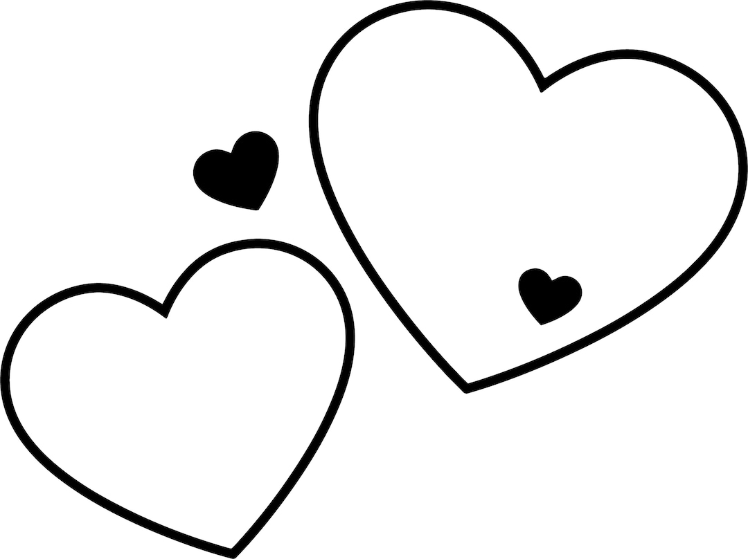Heart Duo Set Instant Download SVG PNG EPS Dxf Jpg Digital - Etsy