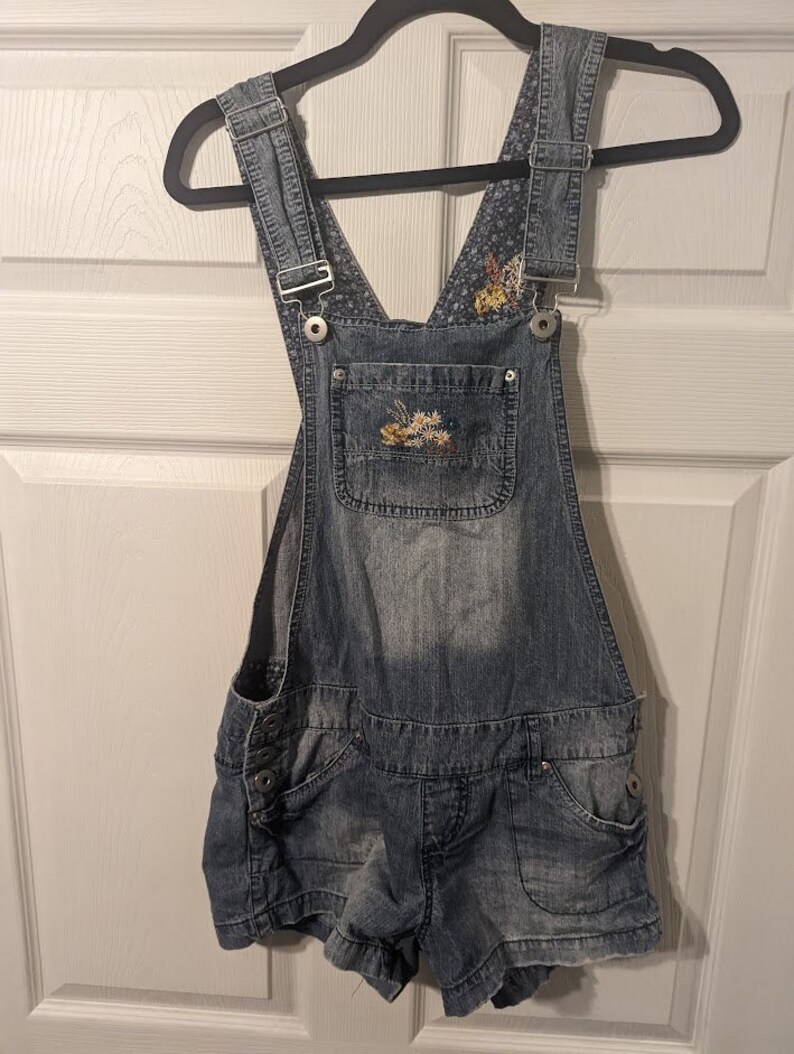 Vintage Thrifted Denim Overalls With Freehand Embroidery - Etsy