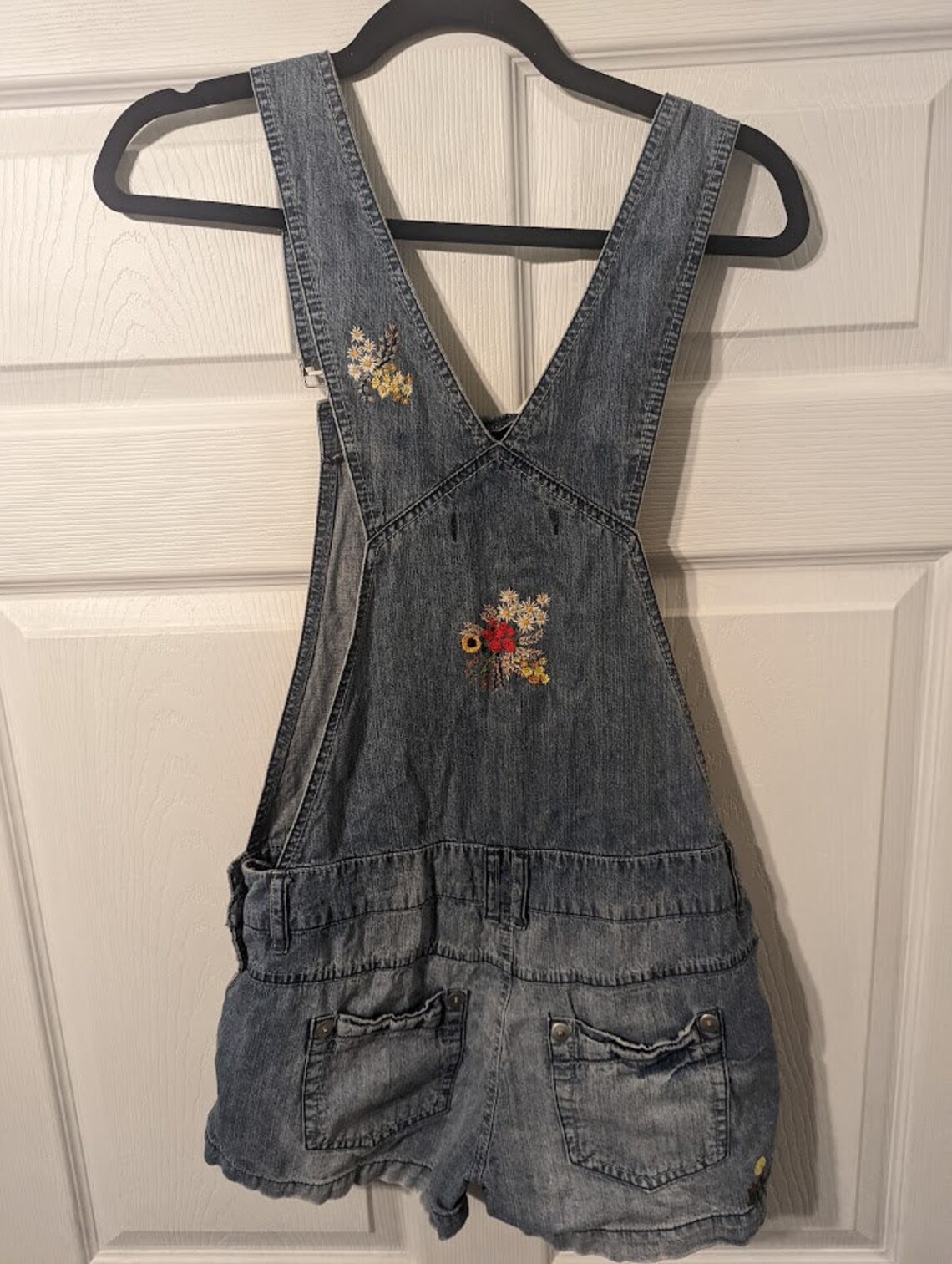 Vintage Thrifted Denim Overalls With Freehand Embroidery - Etsy