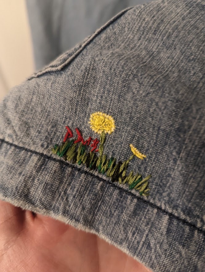 Vintage Thrifted Denim Overalls With Freehand Embroidery - Etsy