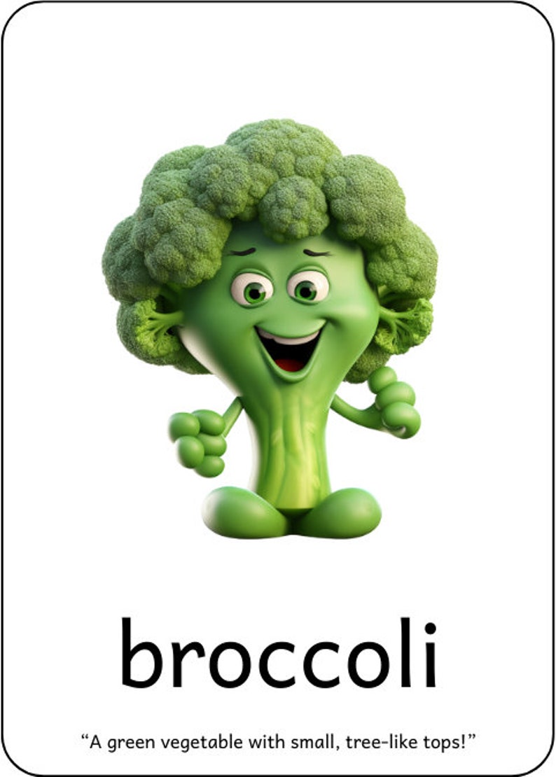 Fruits & Vegetables - Printable Dual Flashcards for Kids - Etsy