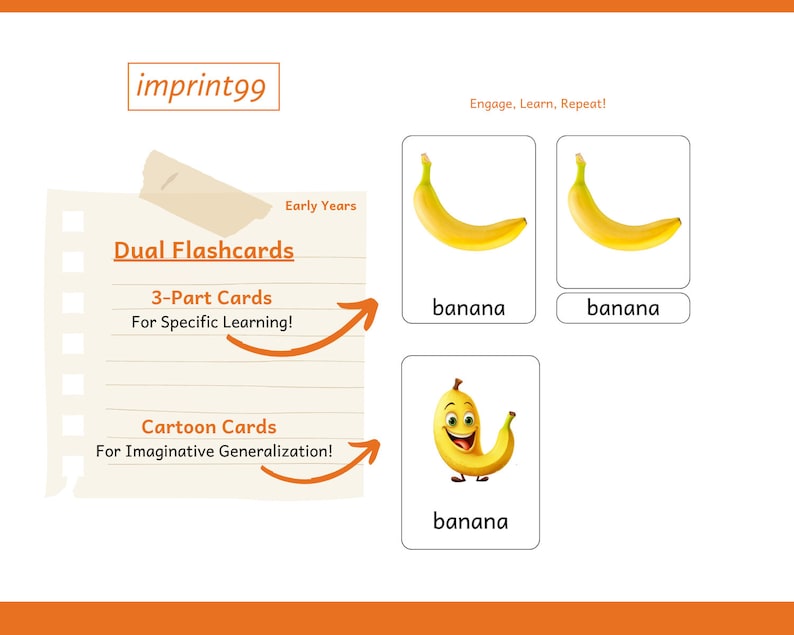 Fruits & Vegetables - Printable Dual Flashcards for Kids - Etsy