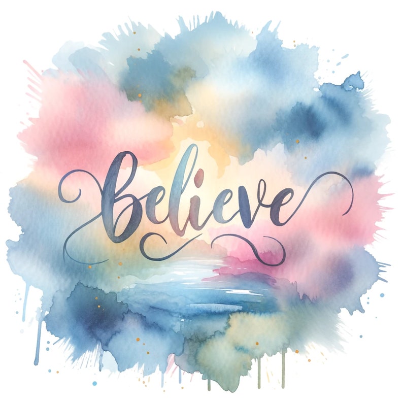 Motivational Word 'BELIEVE' - Art for Home/business, Instant Download ...
