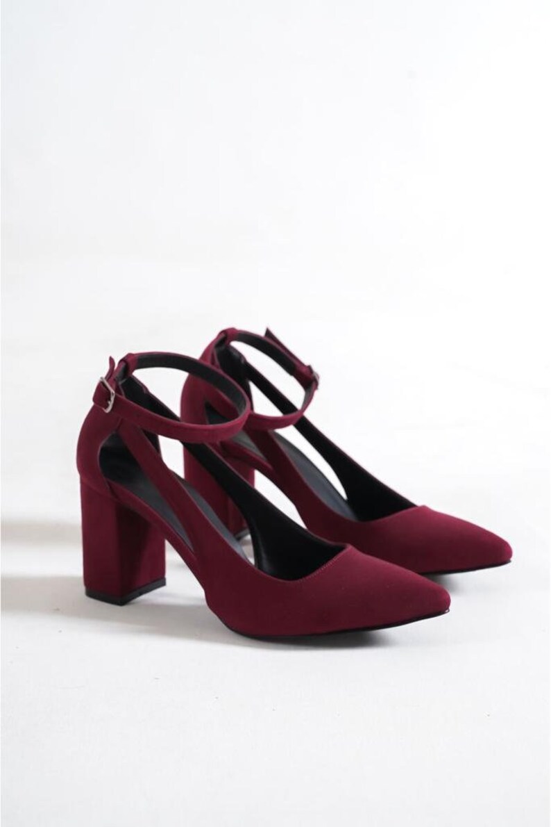Burgundy Velvet Heels, Red Formal Shoes, Red Wedding Shoes, Ruby ...