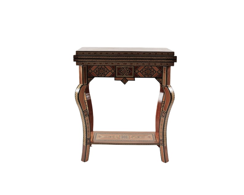 Handmade Wooden Board Games Table: 3-in-1 Chess, Backgammon, Poker ...