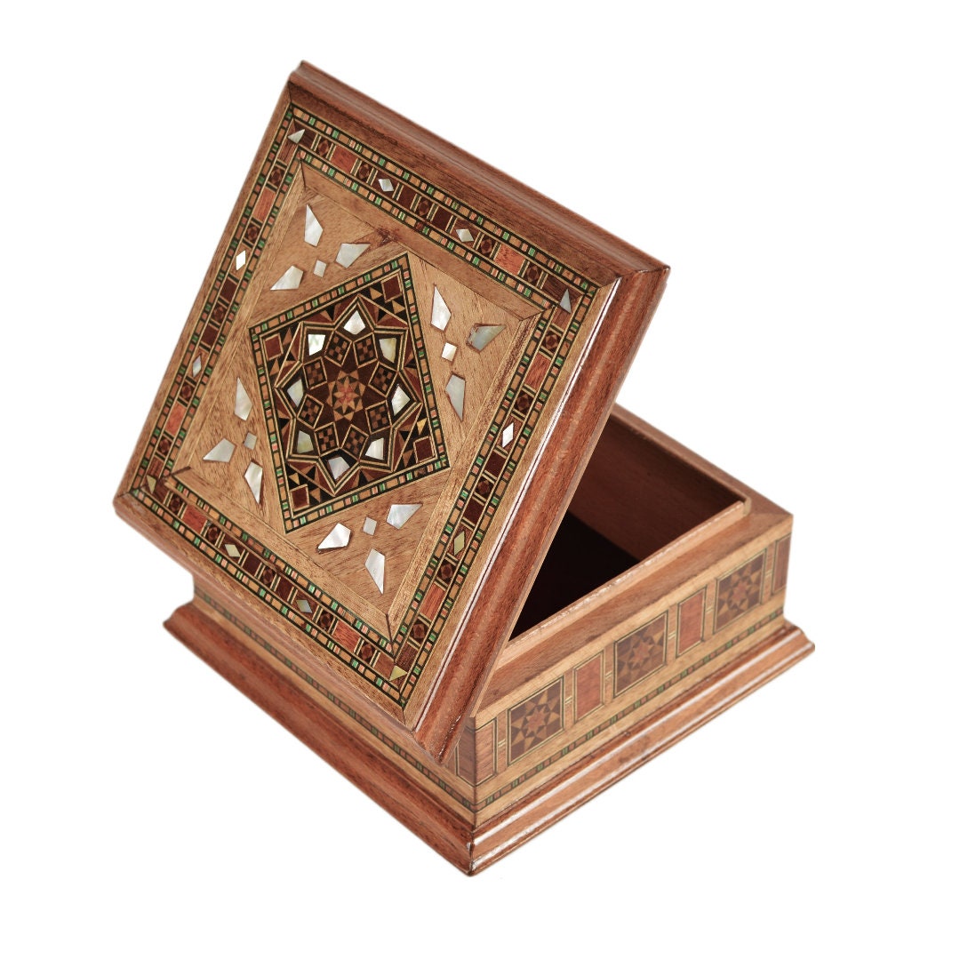 Jewelry Box Vintage, Gift Box for Her, Wooden Box, Handmade, Inlaid ...