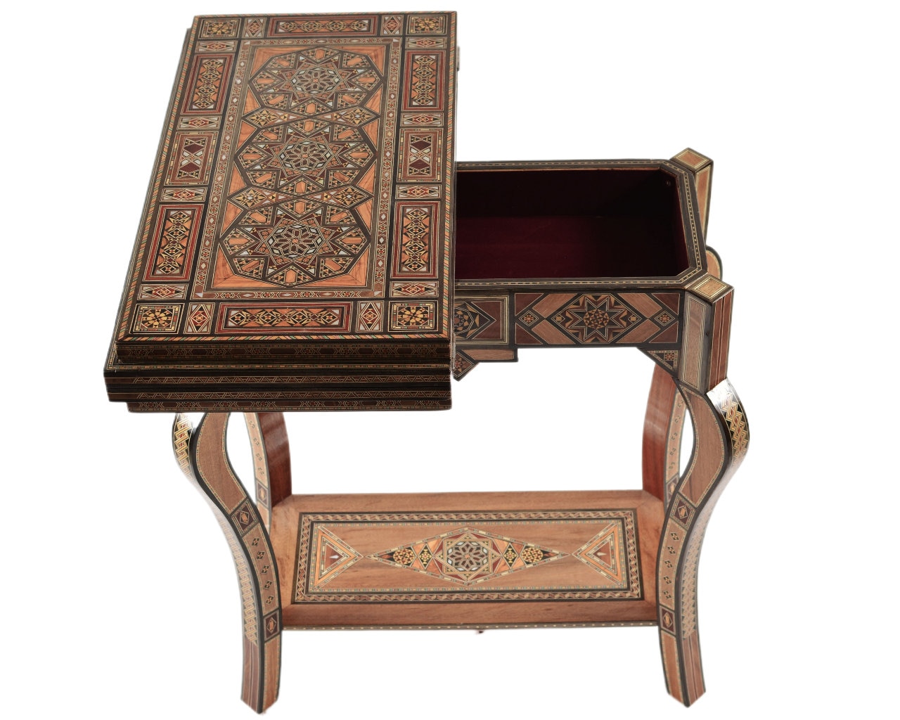 Handmade Wooden Board Games Table: 3-in-1 Chess, Backgammon, Poker ...