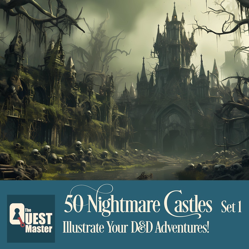 50 Nightmare Castle Portraits Set 1, Dnd Castle Illustrations, Dungeons ...