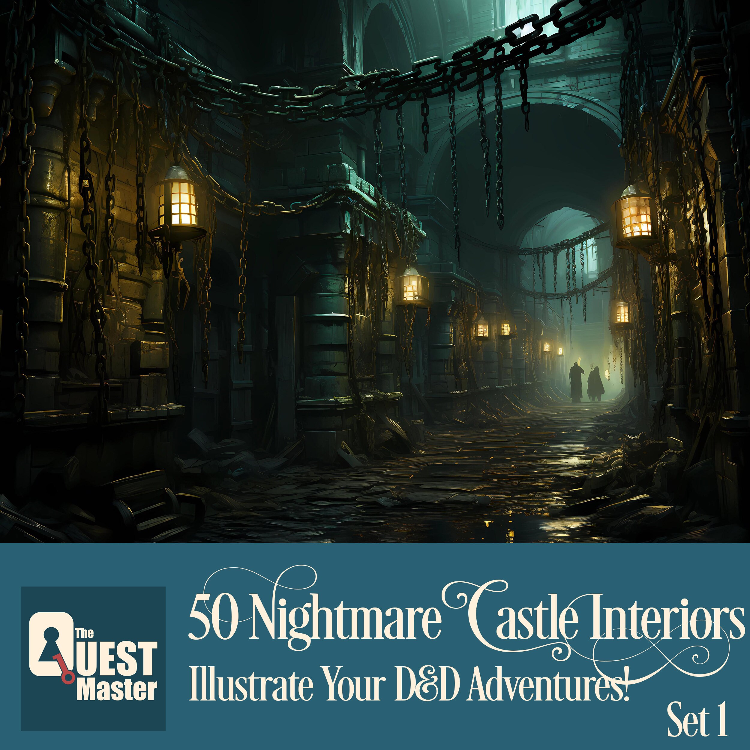 50 Nightmare Castle Interior Portraits Set 1, Dnd Castle Illustrations ...