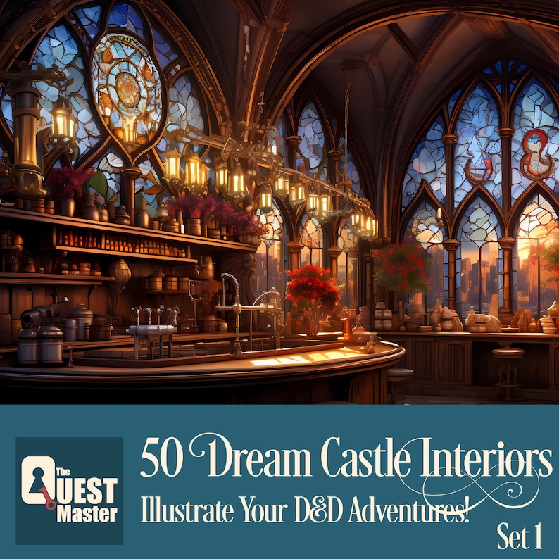 50 Dream Castle Interior Portraits Set 1, Dnd Castle Illustrations ...