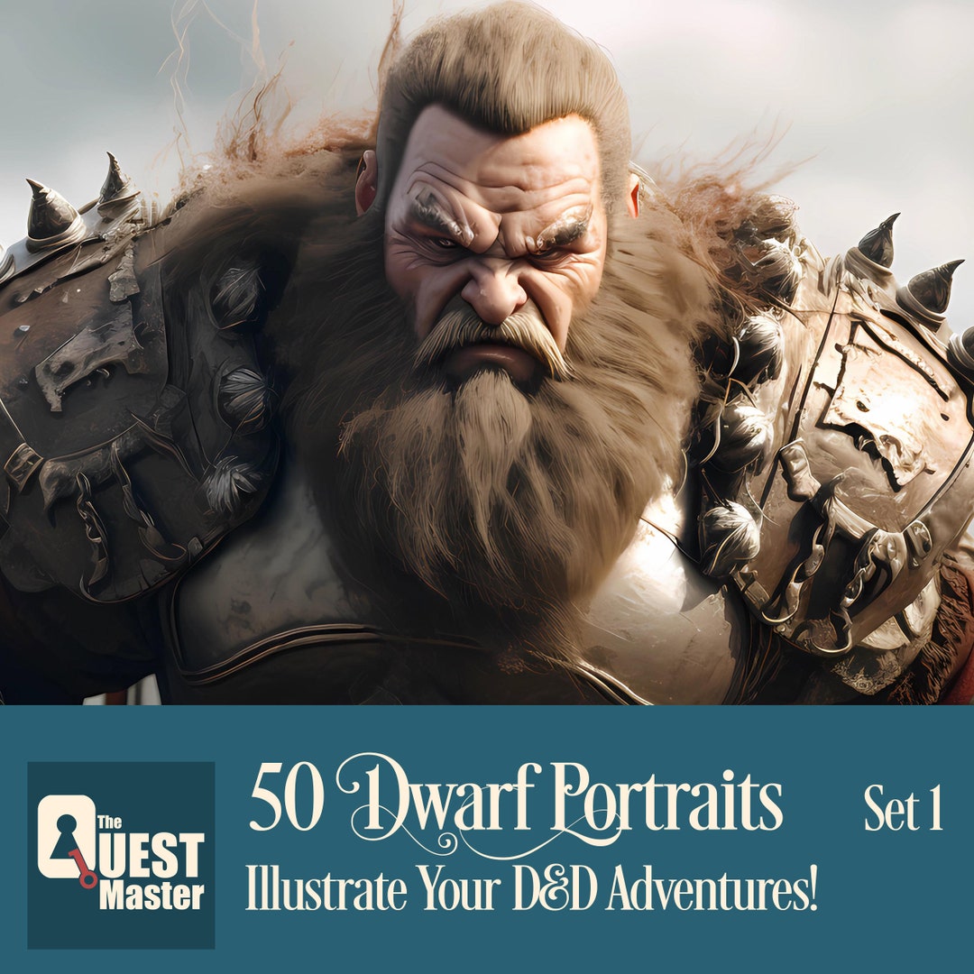 50 Dwarf Character Portraits Set 1, Dnd Dwarf Illustrations, Dungeons ...