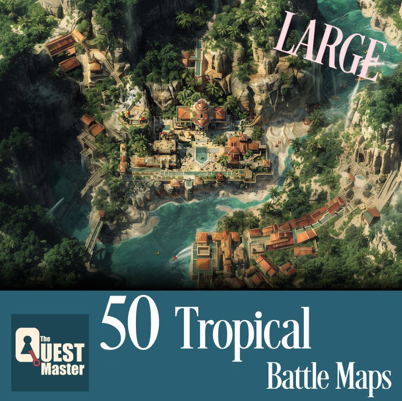 50 Large Tropical Maps Set 1, Dnd Tropical Village Illustrations ...