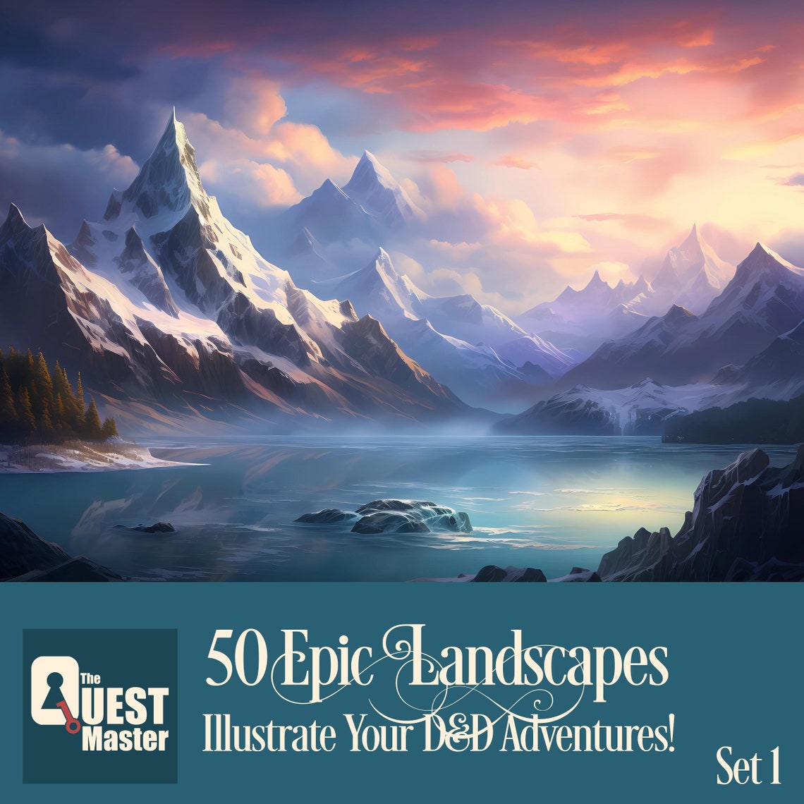 50 Epic Landscape Set 1, Dnd Landscape Illustrations, Dungeons and ...