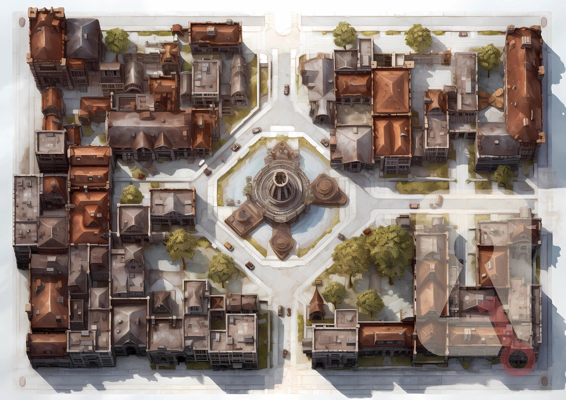 50 Small City Maps Set 1, Dnd City Illustrations, Dungeons and Dragons ...