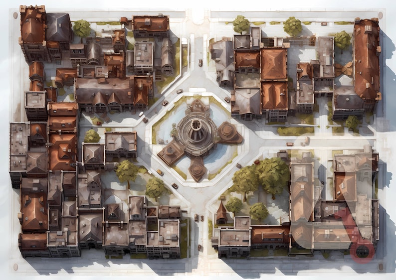 50 Small City Maps Set 1, Dnd City Illustrations, Dungeons and Dragons ...