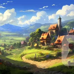 50 Villages Set 1, Dnd Village Illustrations, Dungeons and Dragons ...