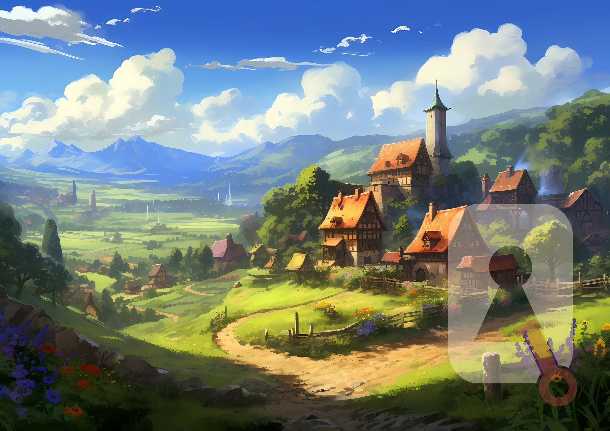 50 Villages Set 1, Dnd Village Illustrations, Dungeons and Dragons ...