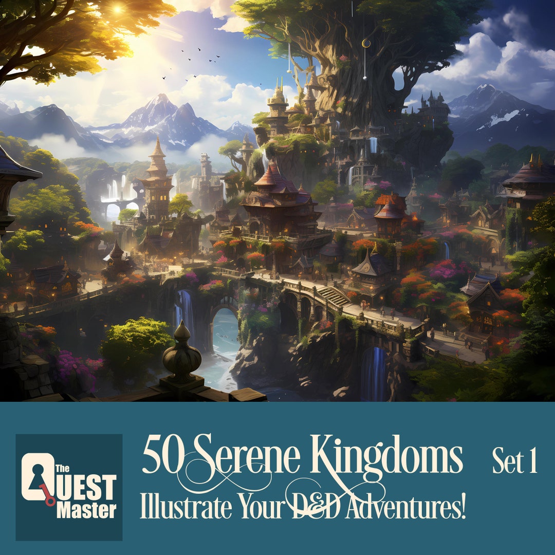 50 Serene Kingdoms Set 1, Dnd Serene Illustrations, Dungeons and ...