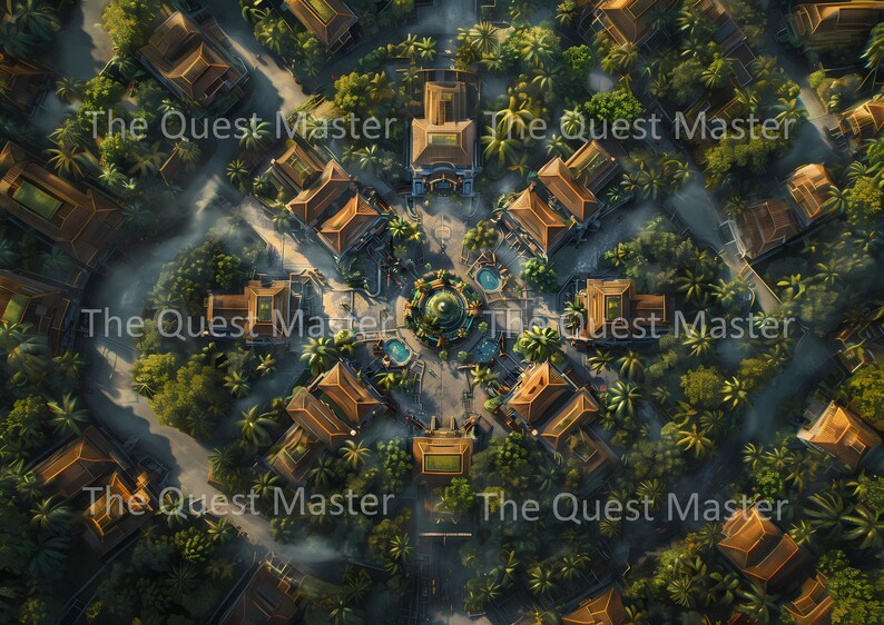 50 Large Tropical Maps Set 1, Dnd Tropical Village Illustrations ...