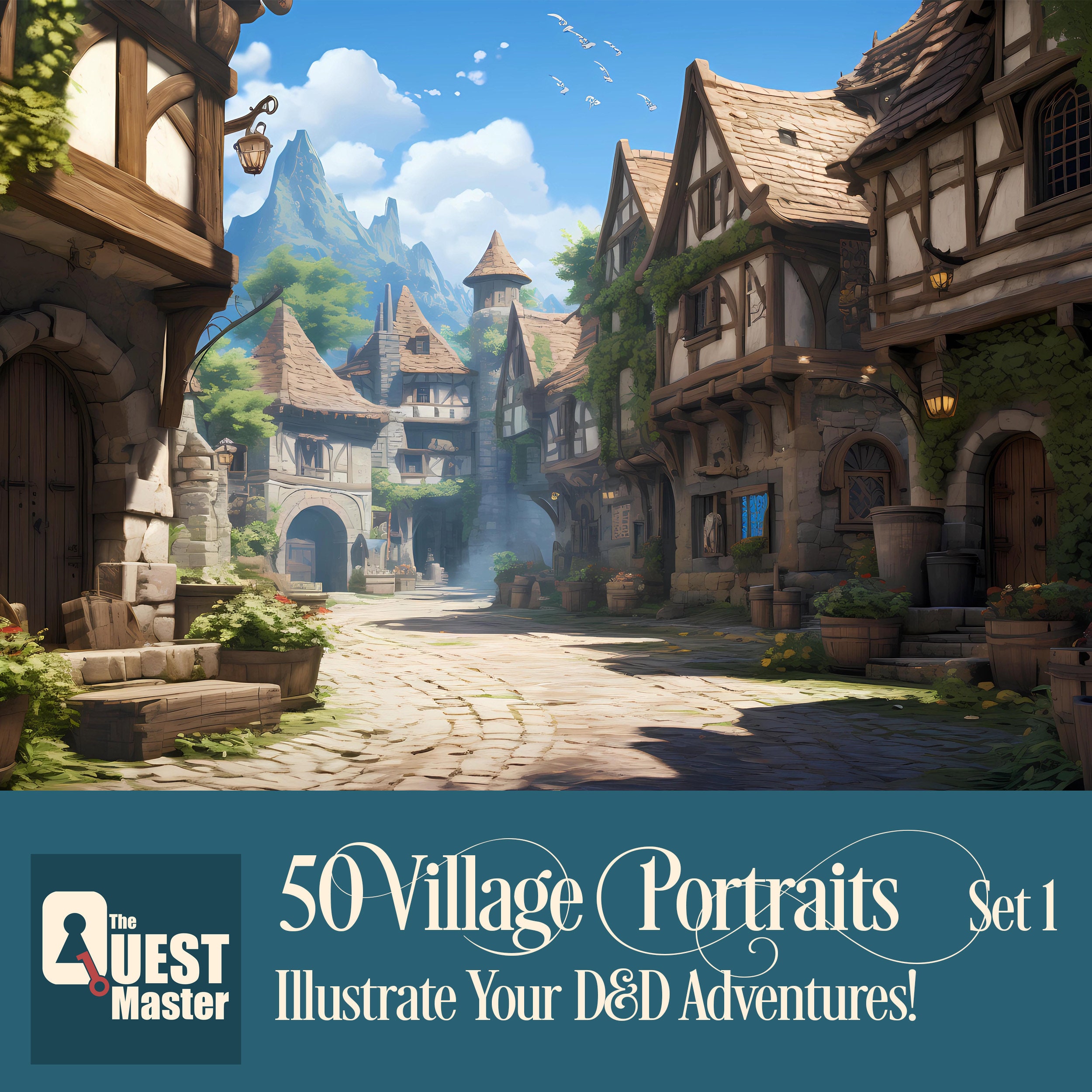 50 Villages Set 1, Dnd Village Illustrations, Dungeons and Dragons ...