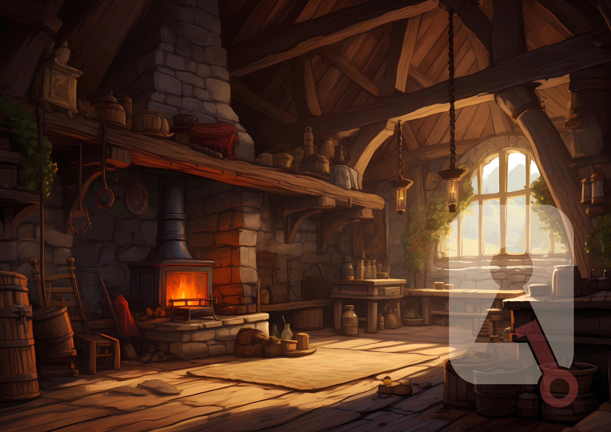 50 Village Interior Portraits Set 1, Dnd Village Interior Illustrations ...