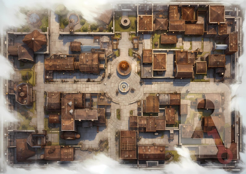 50 Small City Maps Set 1, Dnd City Illustrations, Dungeons and Dragons ...