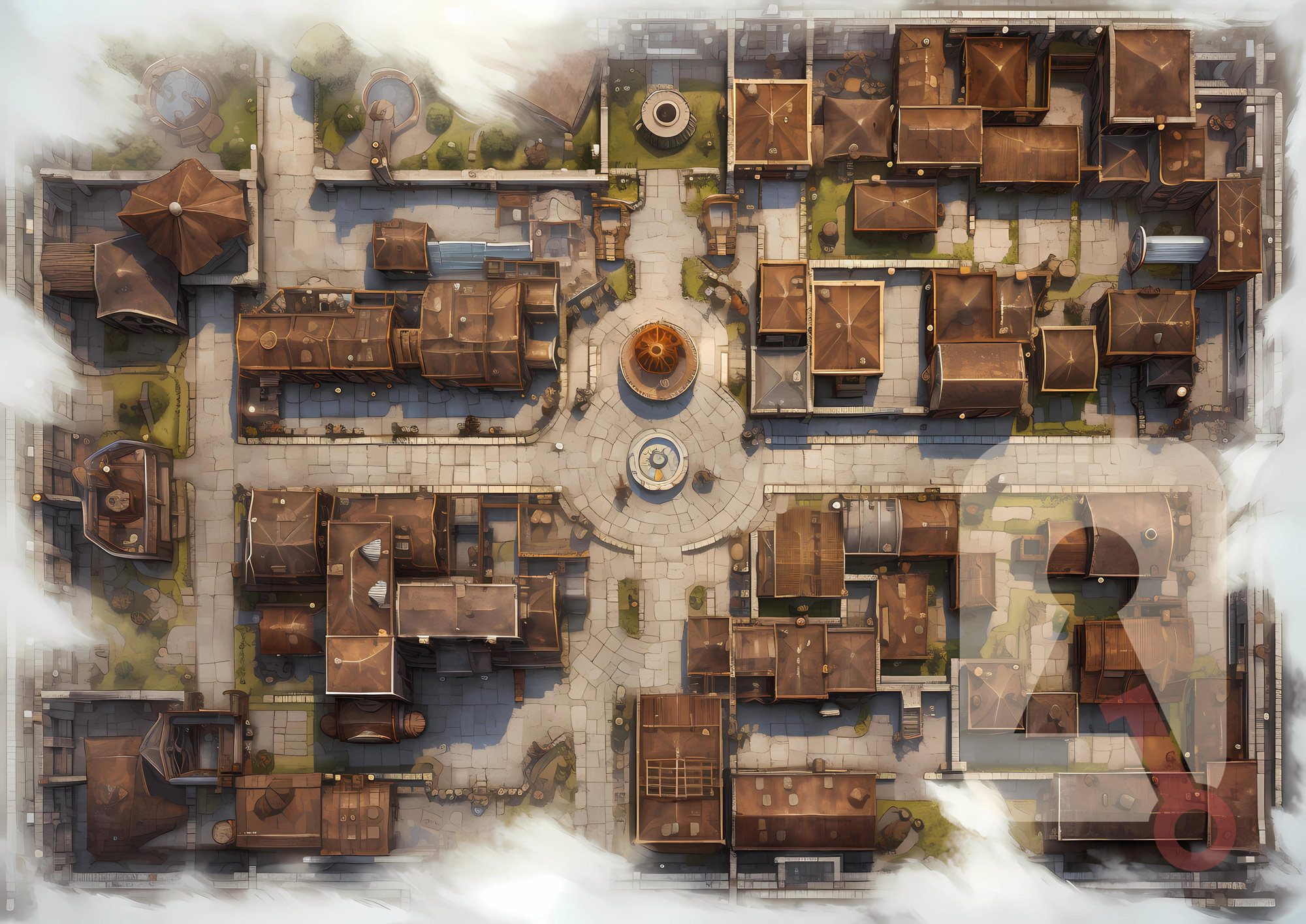 50 Small City Maps Set 1, Dnd City Illustrations, Dungeons and Dragons ...