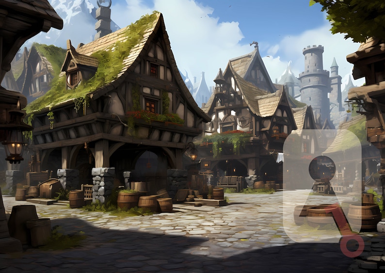 50 Villages Set 1, Dnd Village Illustrations, Dungeons and Dragons ...