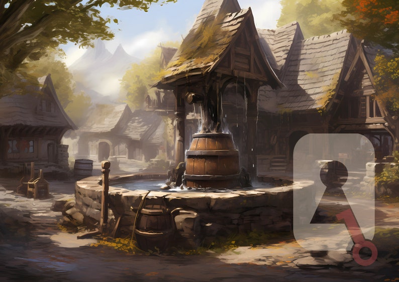 50 Villages Set 1, Dnd Village Illustrations, Dungeons and Dragons ...