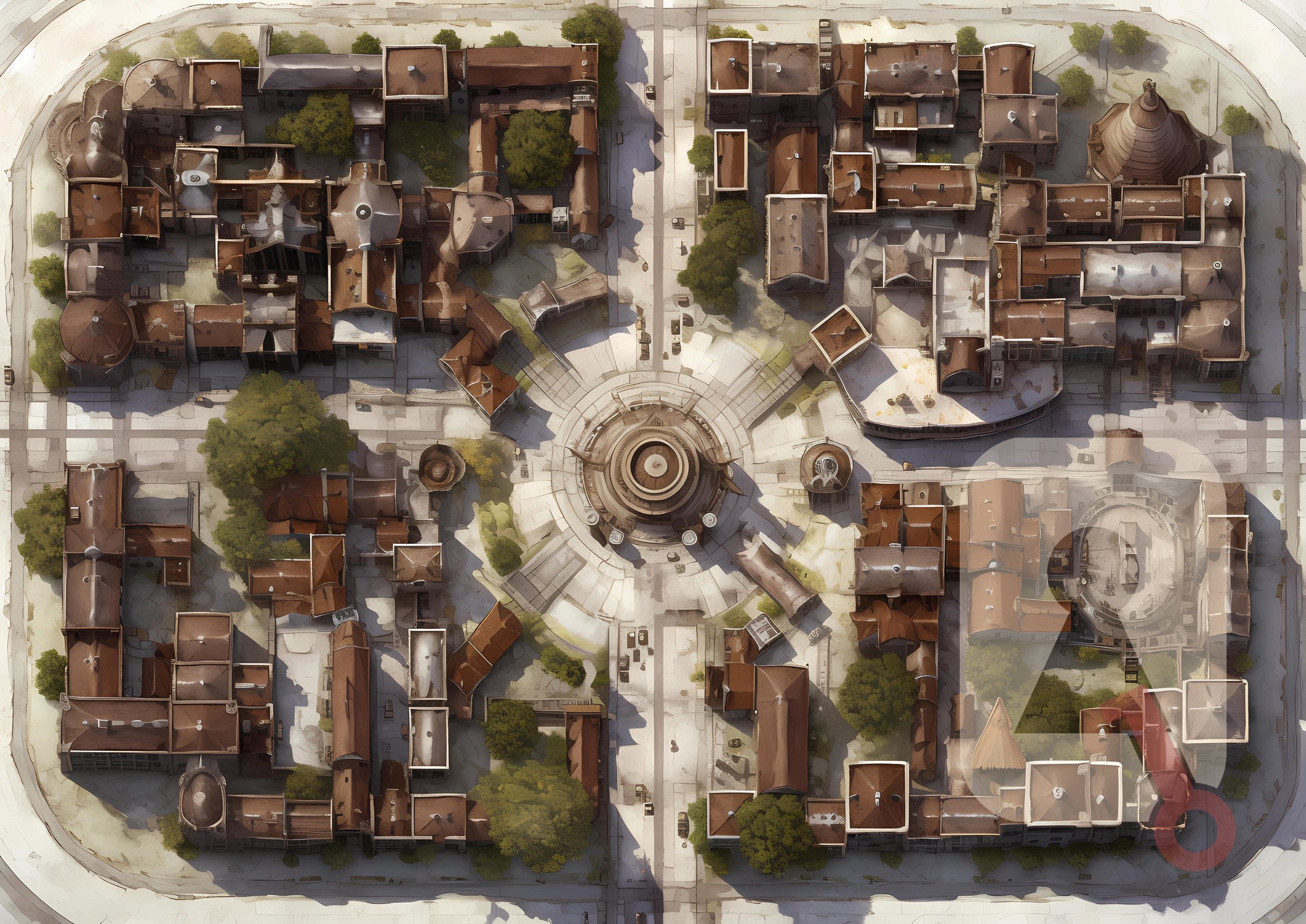 50 Small City Maps Set 1, Dnd City Illustrations, Dungeons and Dragons ...