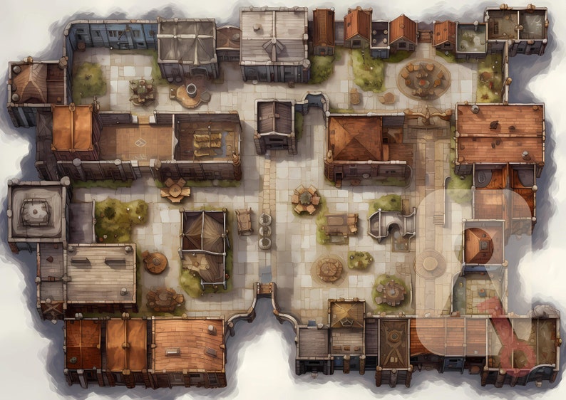 50 Small City Maps Set 1, Dnd City Illustrations, Dungeons and Dragons ...