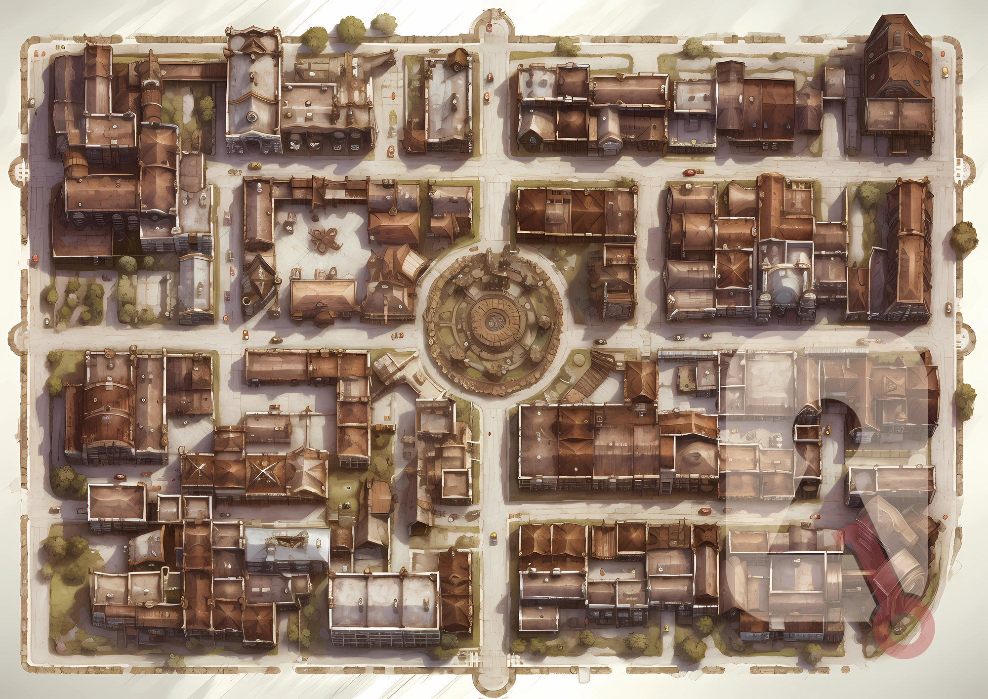 50 Small City Maps Set 1, Dnd City Illustrations, Dungeons and Dragons ...