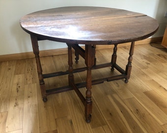 Antique English Barley Twist Oak Draw Leaf Pub Table - Etsy