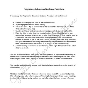 Daycare Behaviour Guidance Policy | Behavior Management | Childcare ...