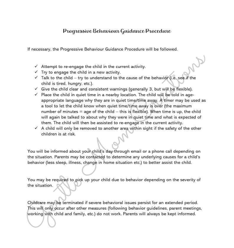 Daycare Behaviour Guidance Policy | Behavior Management | Childcare ...
