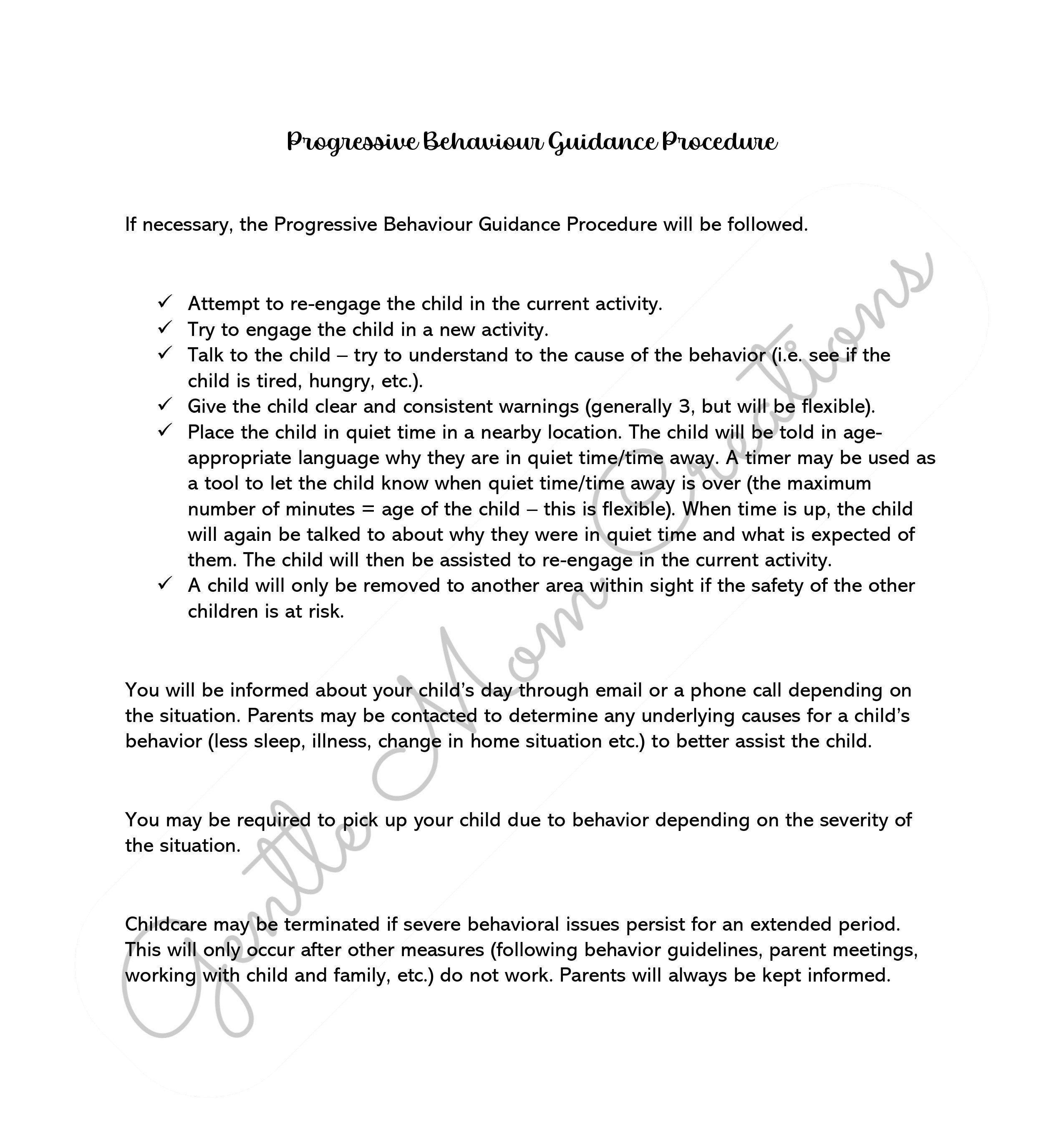 Daycare Behaviour Guidance Policy | Behavior Management | Childcare ...