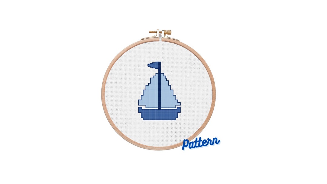 Sail Boat Cross Stitch Pattern Boat Cross Stitch Pattern - Etsy