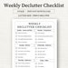 Weekly Declutter Checklist | Minimalist Declutter Checklist | Organize Checklist | Declutter ...
