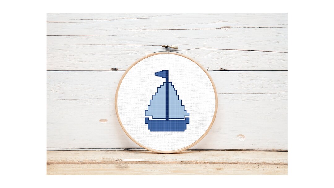 Sail Boat Cross Stitch Pattern, Boat Cross Stitch Pattern, Cross Stitch ...