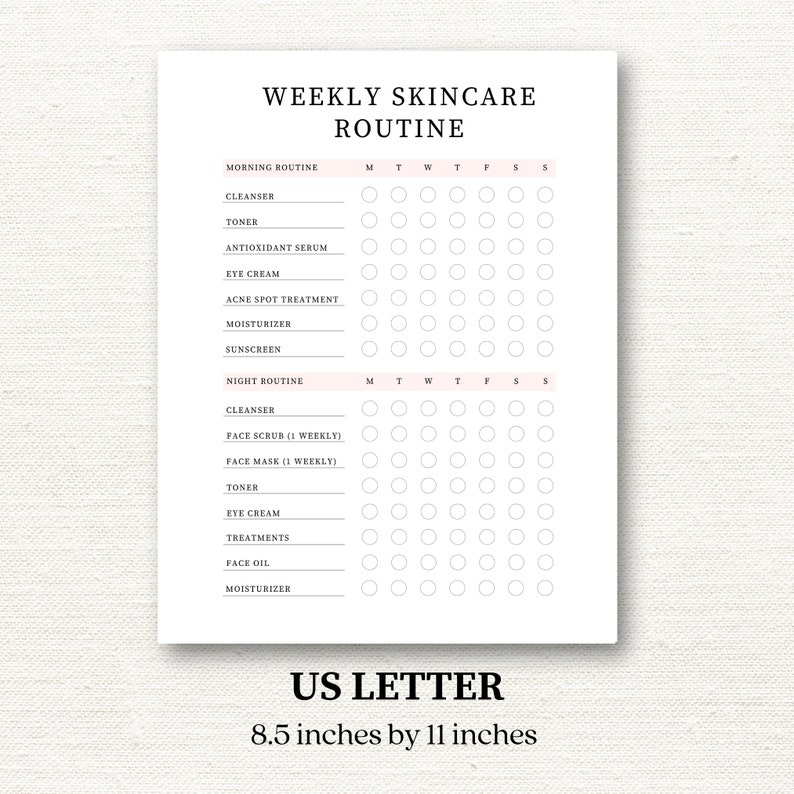 Skincare Routine Checklist | Skincare Routine | Skincare Planner ...