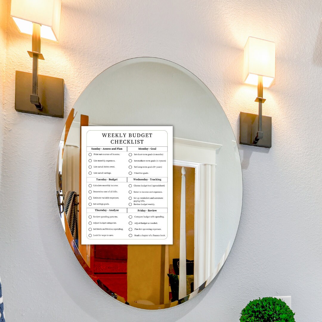 Weekly Budget Checklist Weekly Budget Planner Weekly Budget Planner ...