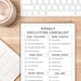 Weekly Declutter Checklist | Minimalist Declutter Checklist | Organize Checklist | Declutter ...