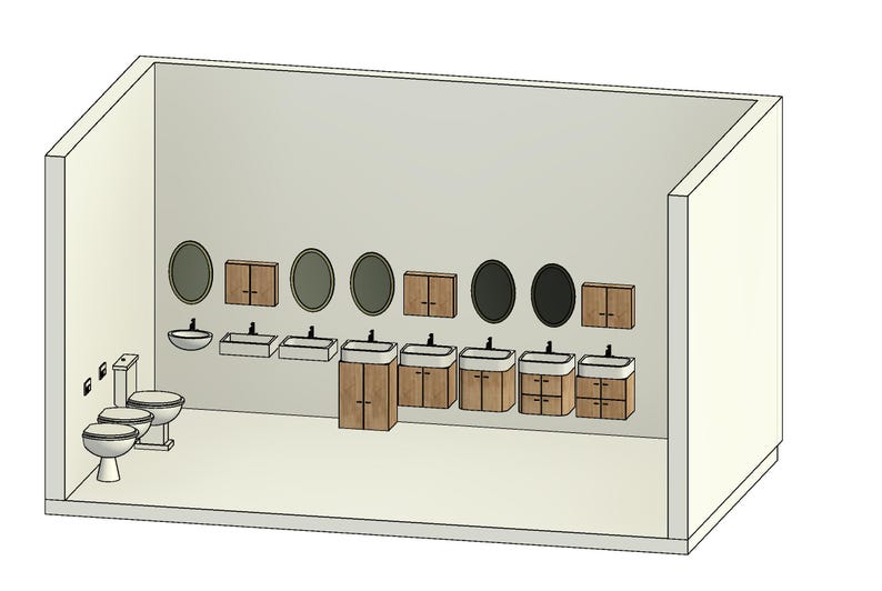 3D Bathroom Furniture Revit Objects | Including Parametric Families ...