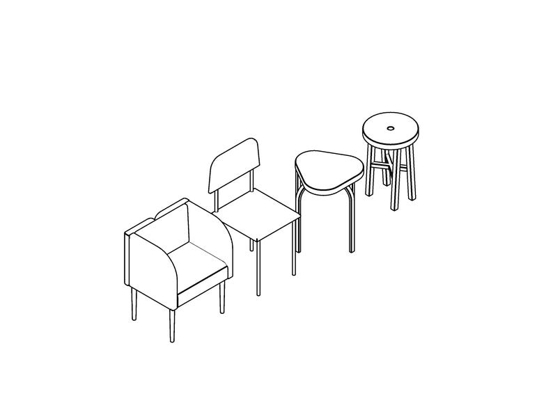 Revit Armchair - Chair - Stool Family Set - Digital Download - Revit ...